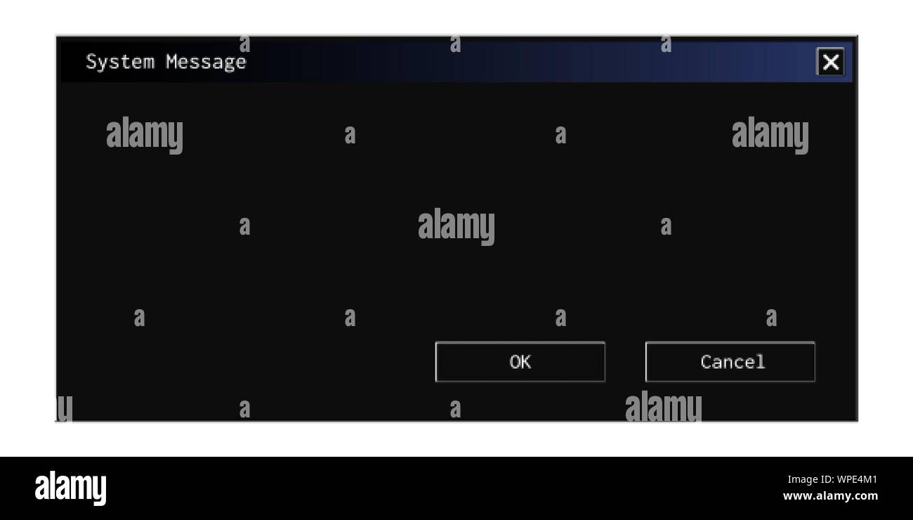 Old UI of system dialogue box. Dark theme of informational popup Stock Vector Image & Art - Alamy