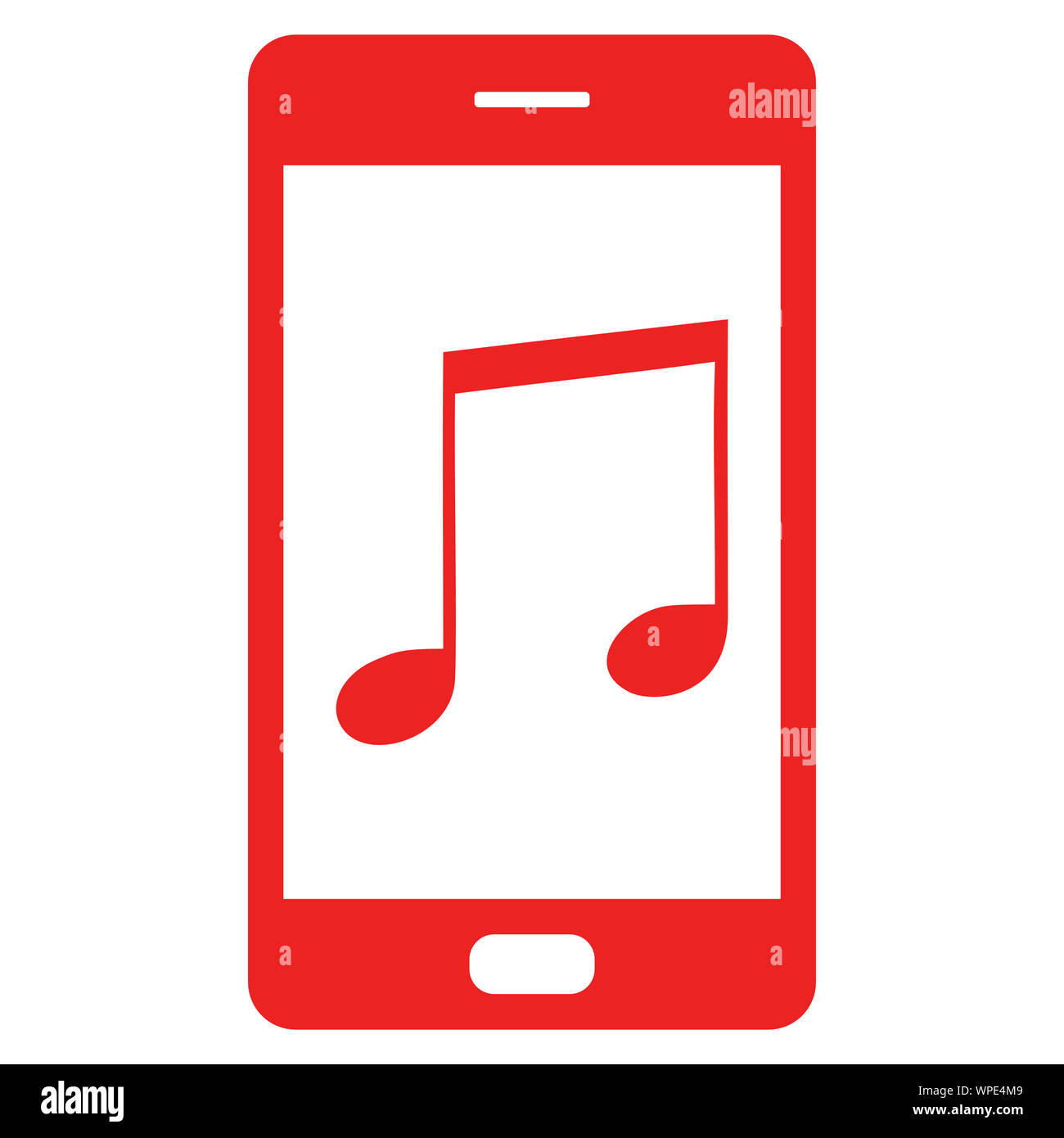 Music note and smartphone Stock Photo - Alamy