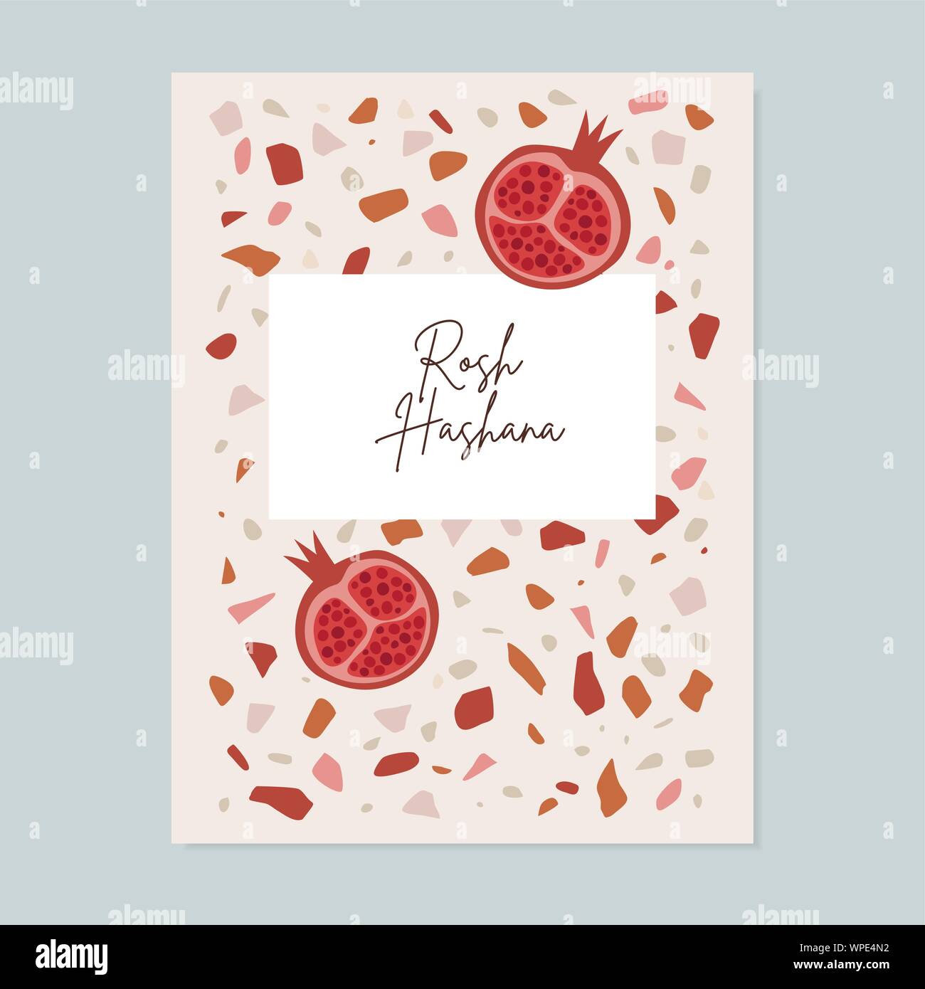 Rosh Hashana, Jewish New Year greeting card, invitation. Modern ...