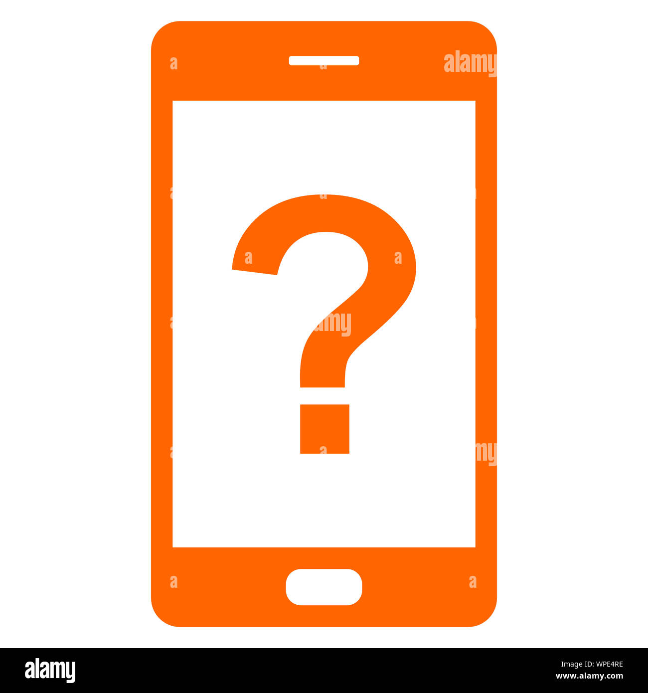 Question mark and smartphone Stock Photo - Alamy