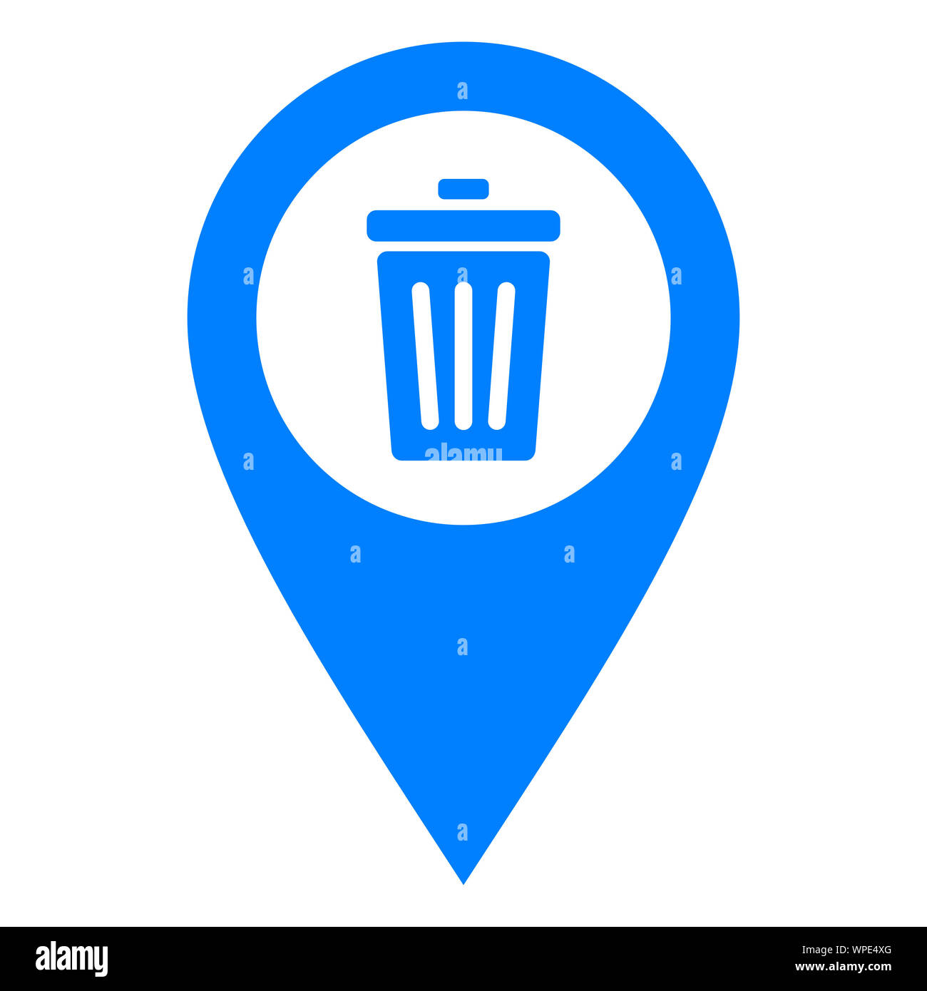 Waste bin and location pin Stock Photo - Alamy