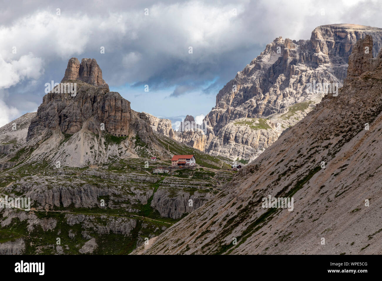The Antonio Locatelli hut is a refuge located in the Tre Cime del Tirol ...