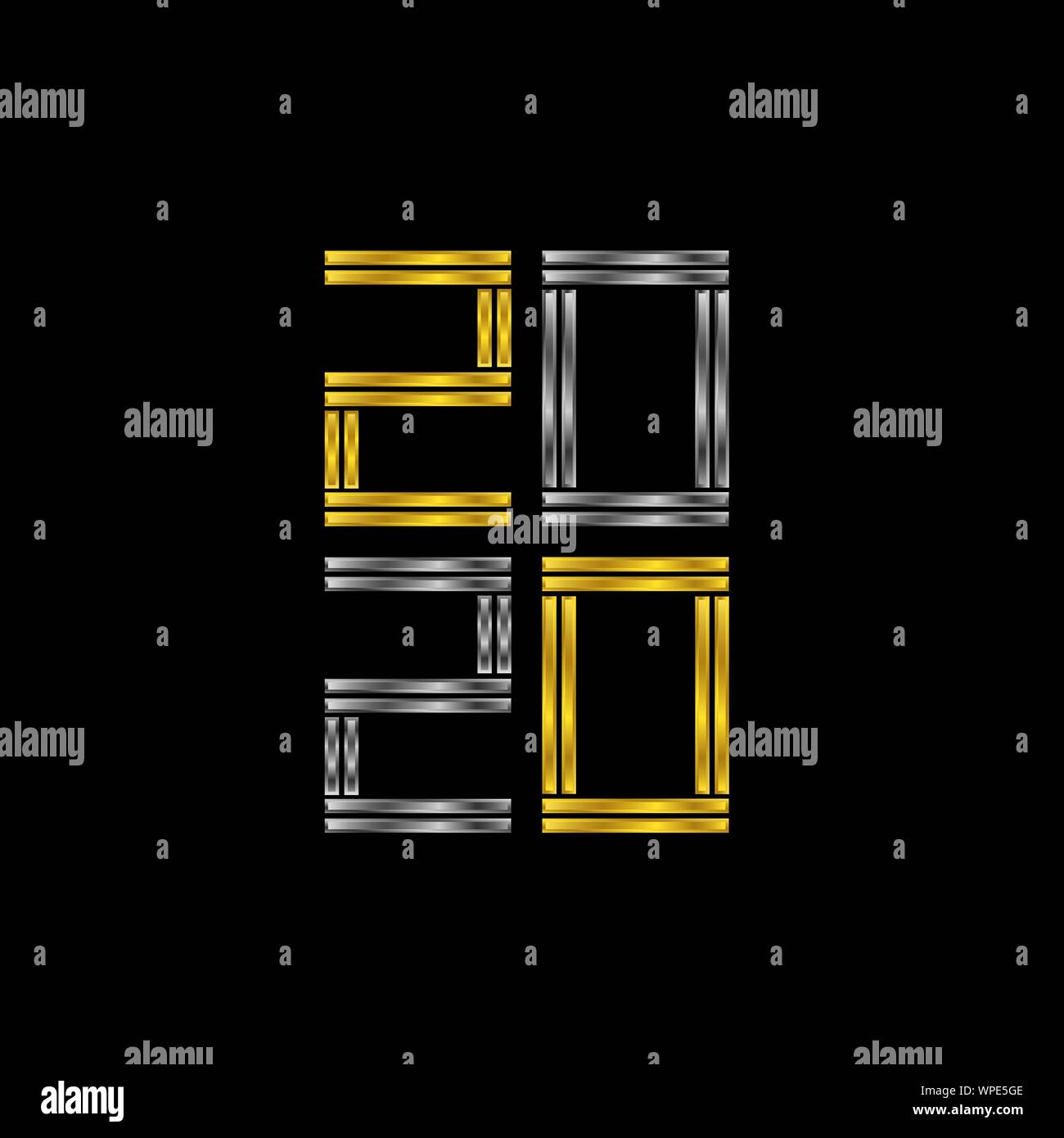 2020 golden numbers illustration Stock Vector Image & Art - Alamy