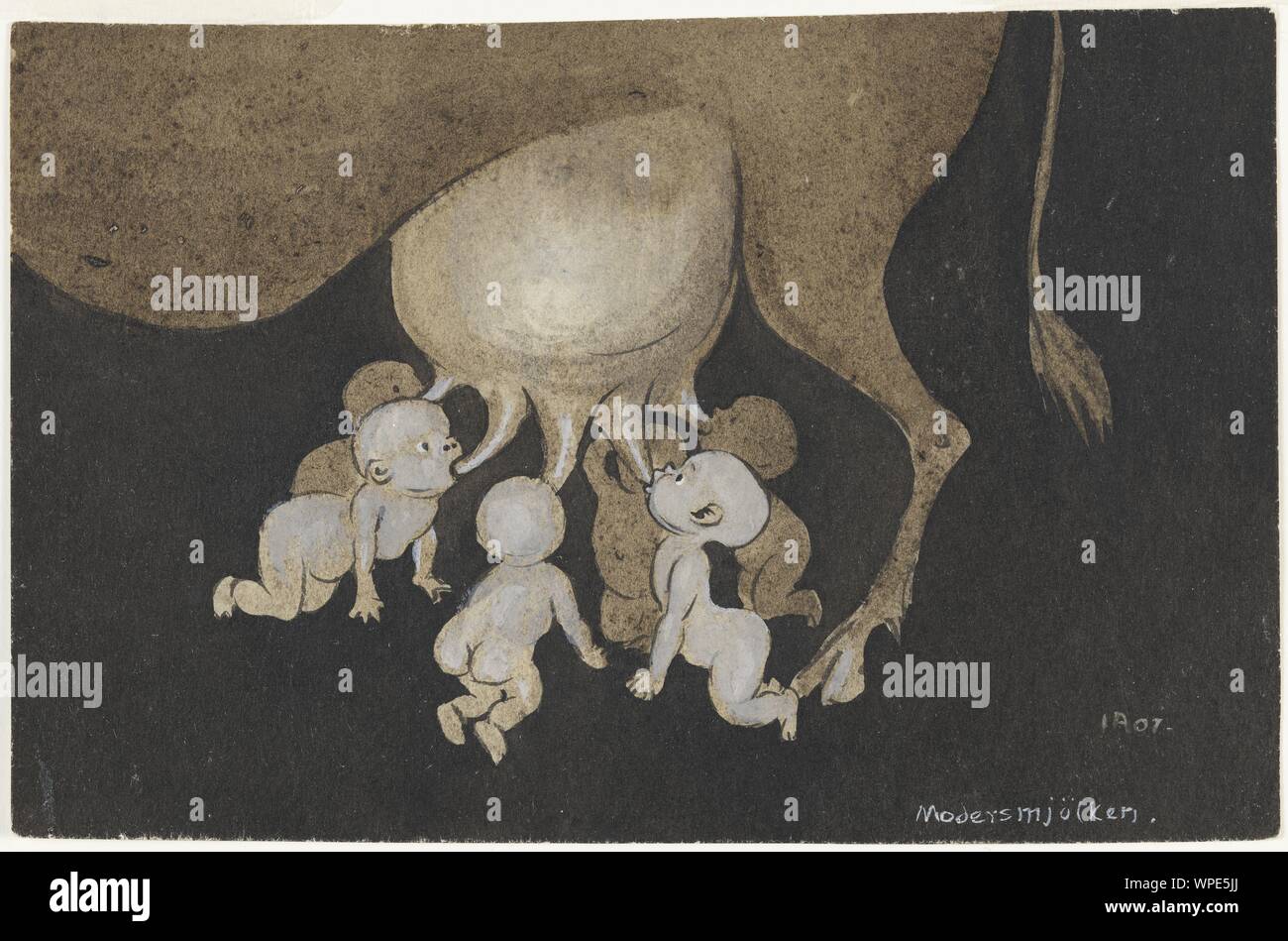 weird creatures vintage art illustration Stock Photo - Alamy