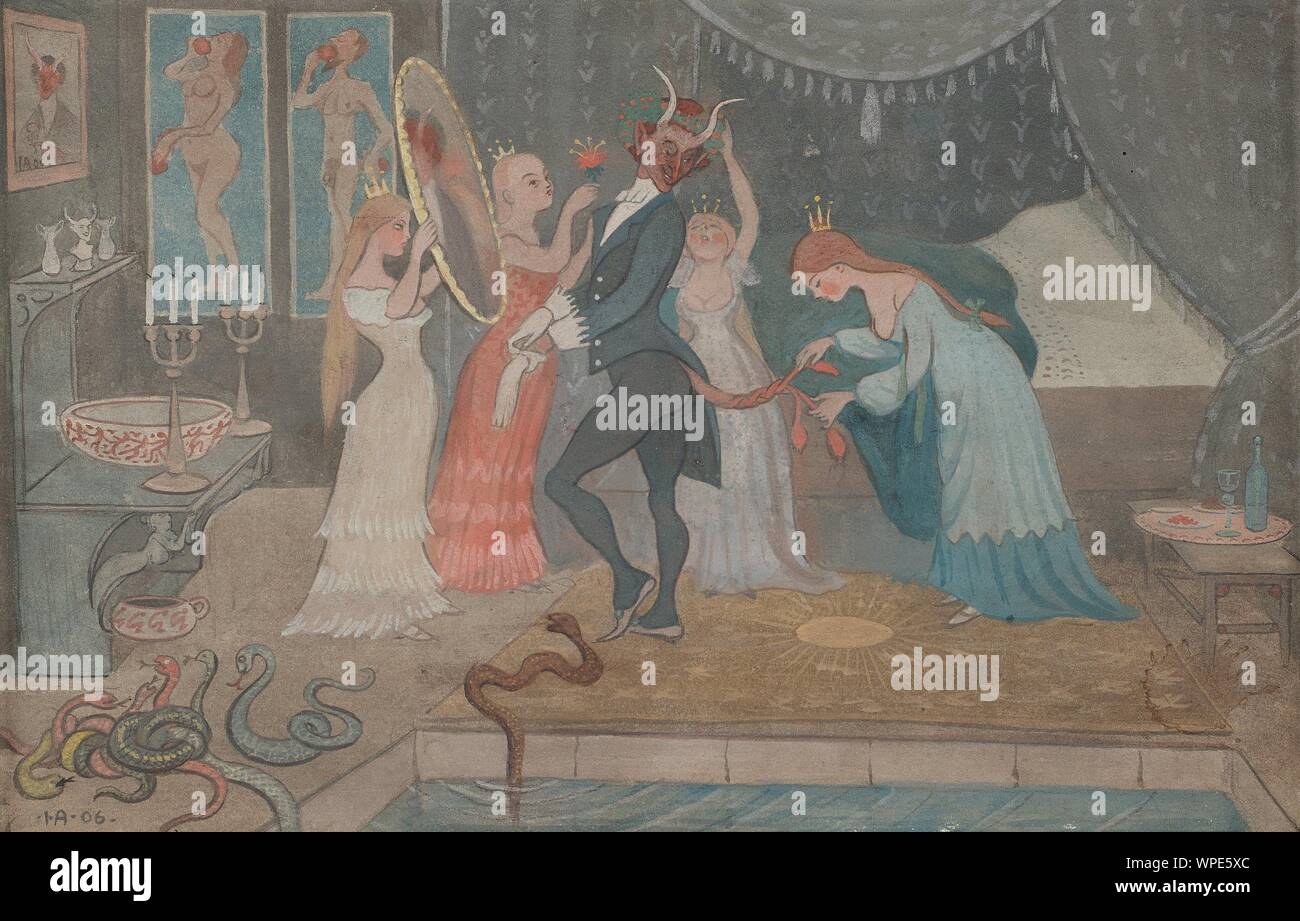 weird creatures vintage art illustration Stock Photo - Alamy