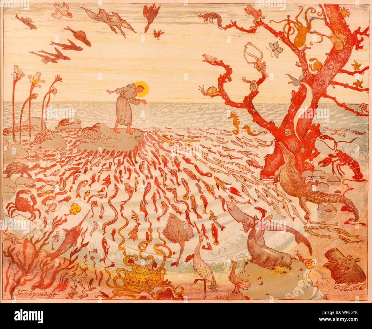 weird creatures vintage art illustration Stock Photo - Alamy