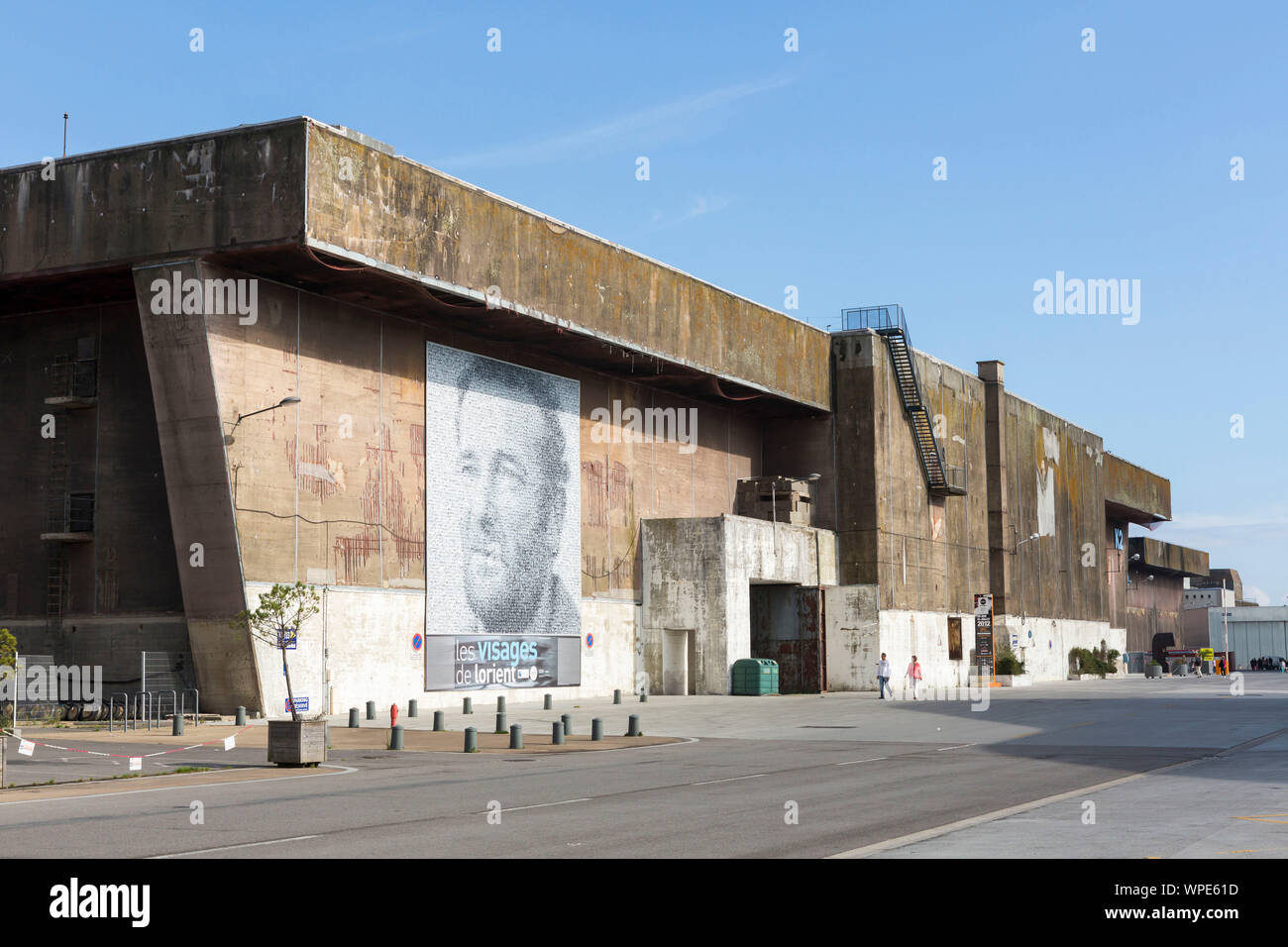 Lorient (Brittany, north-western France): outer view of the submarine ...