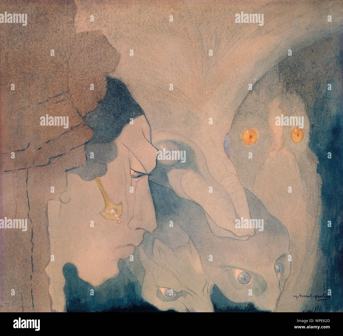 weird creatures vintage art illustration Stock Photo - Alamy