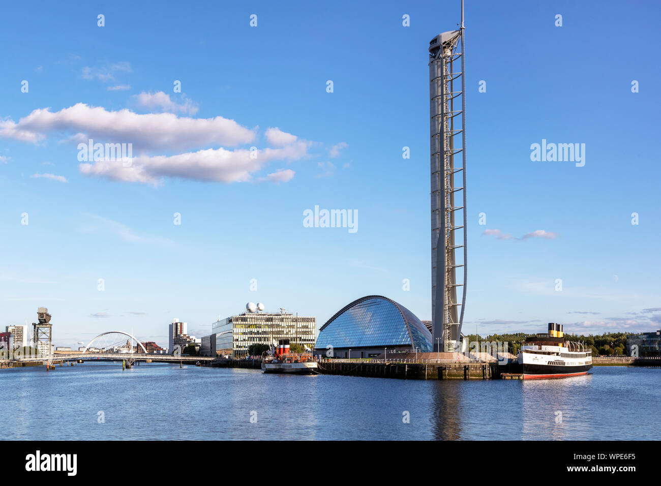 View east along the River Clyde from the Graving docks, Govan towards ...