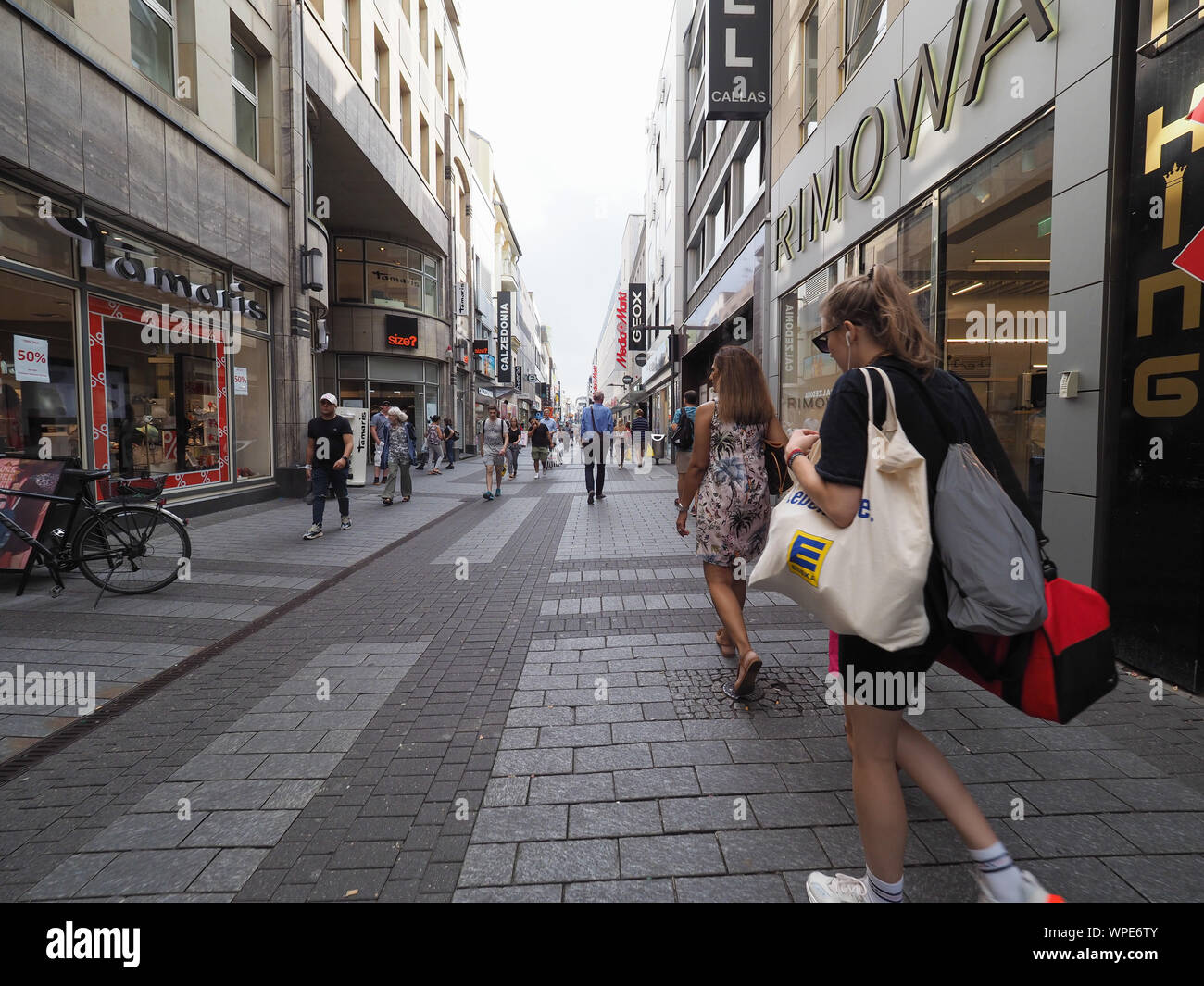 KOELN, GERMANY - CIRCA AUGUST 2019: People in Hohe Strasse (meaning ...