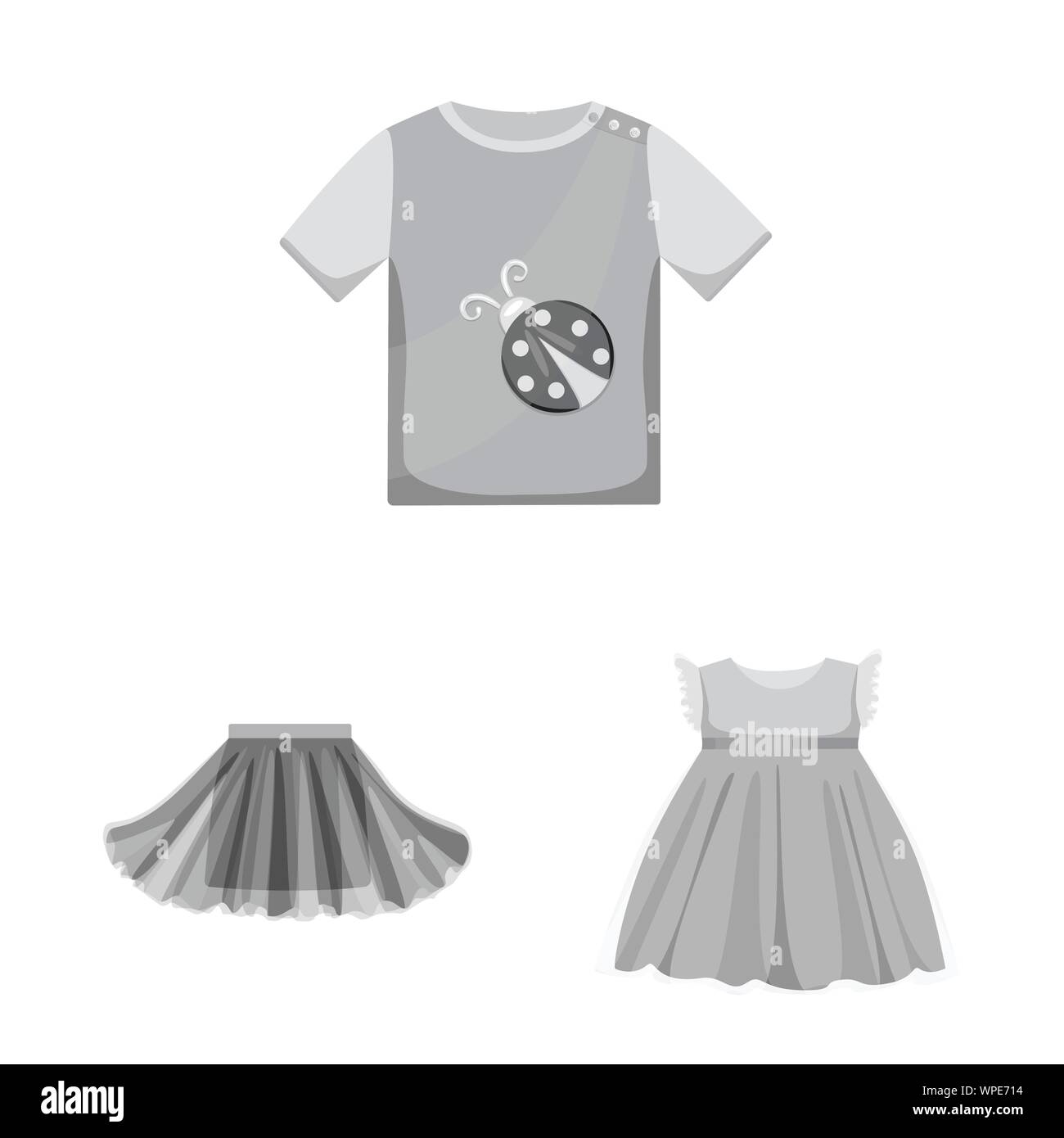 Isolated object of cloth and apparel symbol. Collection of cloth and ...