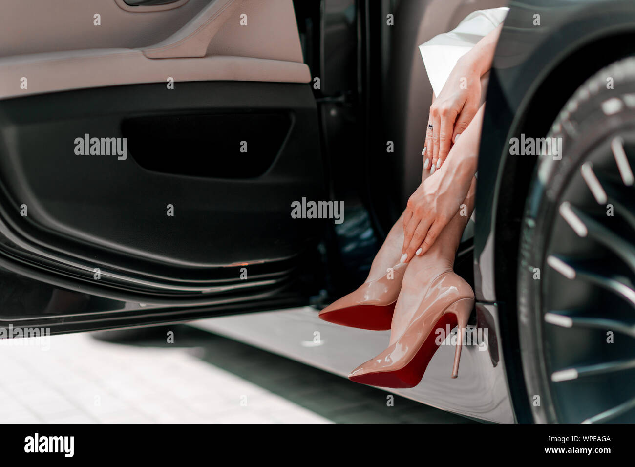 Getting out of car concept hi-res stock photography and images - Alamy