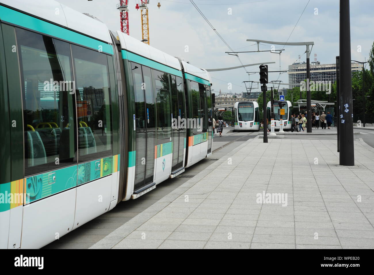 Paris modern tramway t3 hi-res stock photography and images - Alamy