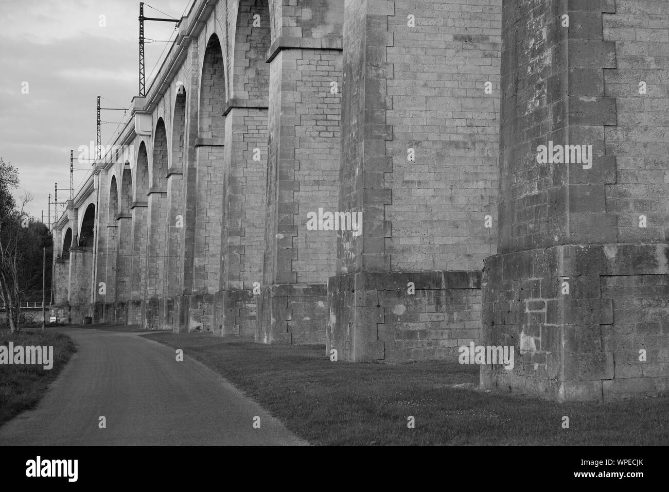 Railway and road bridge Black and White Stock Photos & Images - Alamy