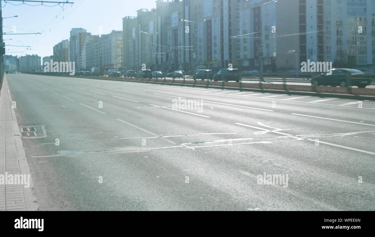 empty wide road in a modern city Stock Photo - Alamy