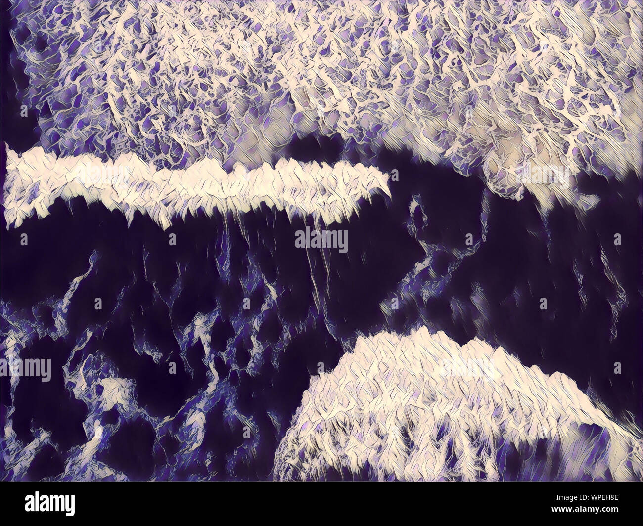 Large crushing waves digital artwork Stock Photo - Alamy