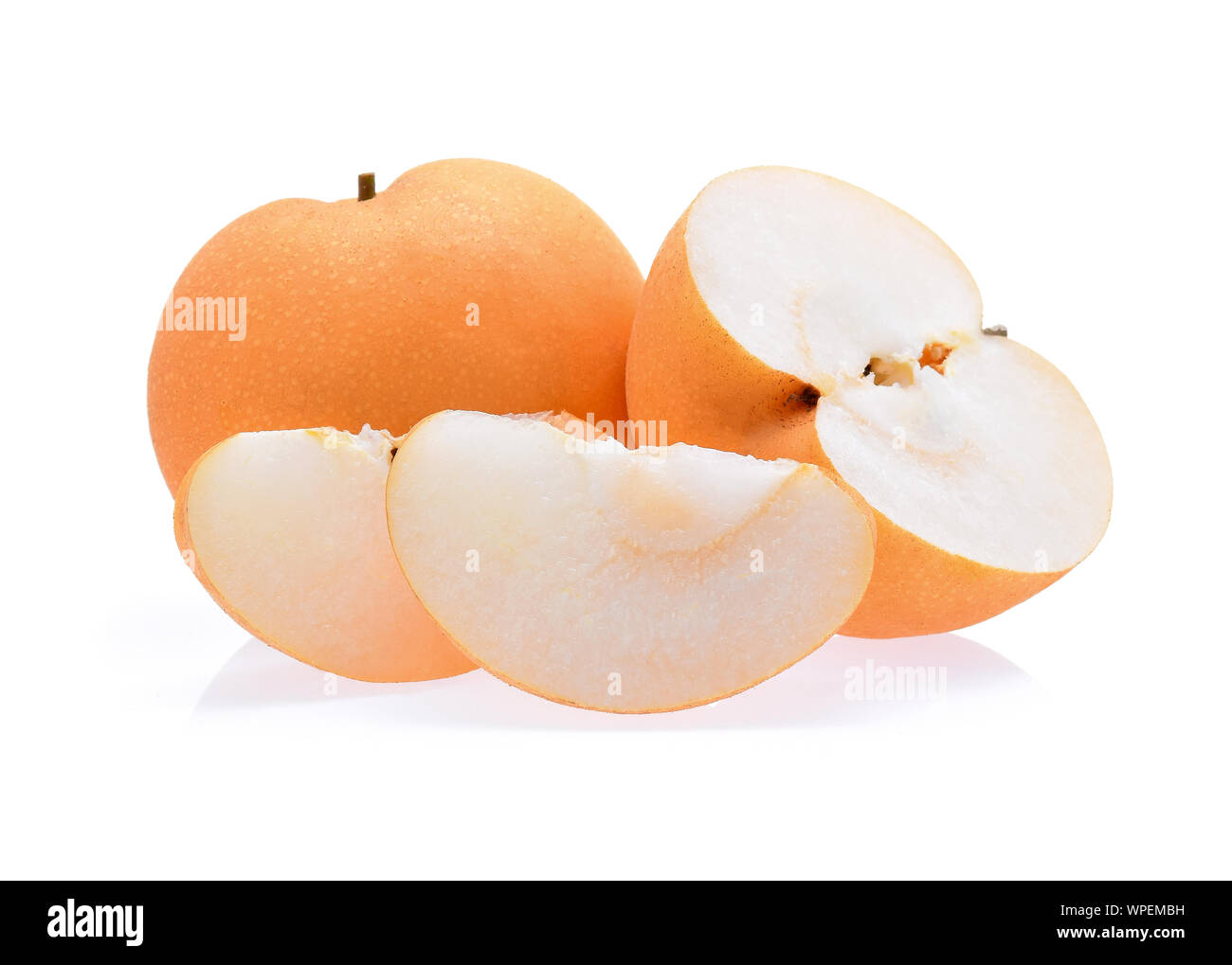 Snow pear on white background Stock Photo - Alamy