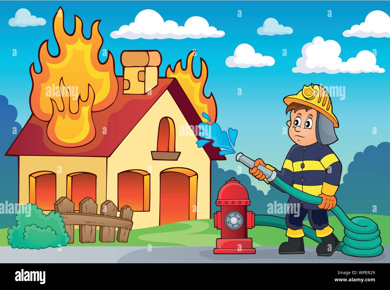 Firefighter theme image 2 Stock Vector Image & Art - Alamy