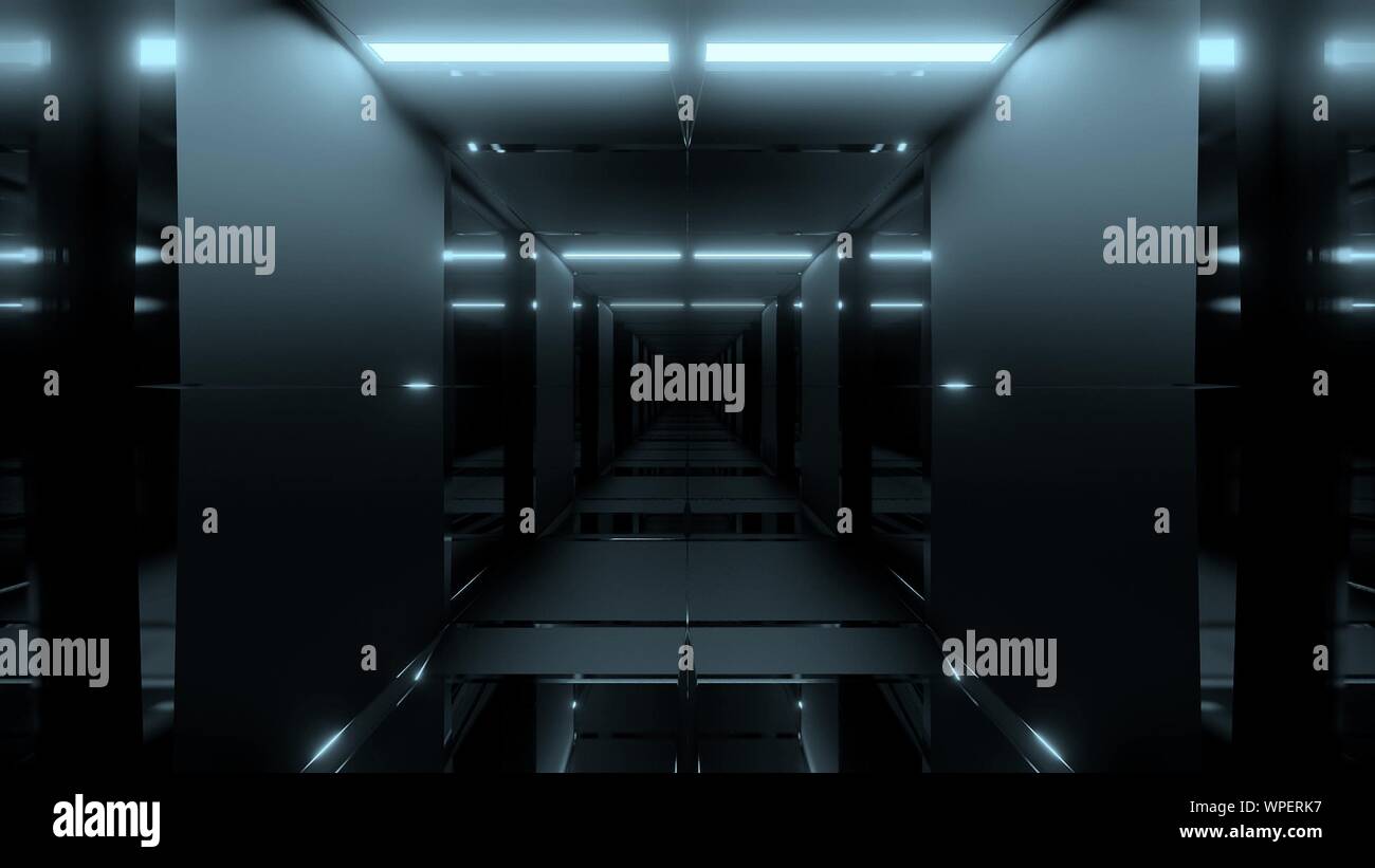 clean futuristic cool ci-fi tunnel 3d illustration background wallpaper ...