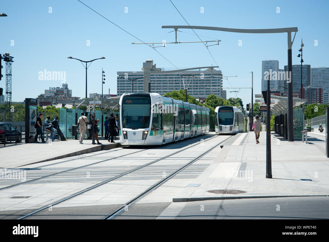 Paris modern tramway t3 hi-res stock photography and images - Alamy