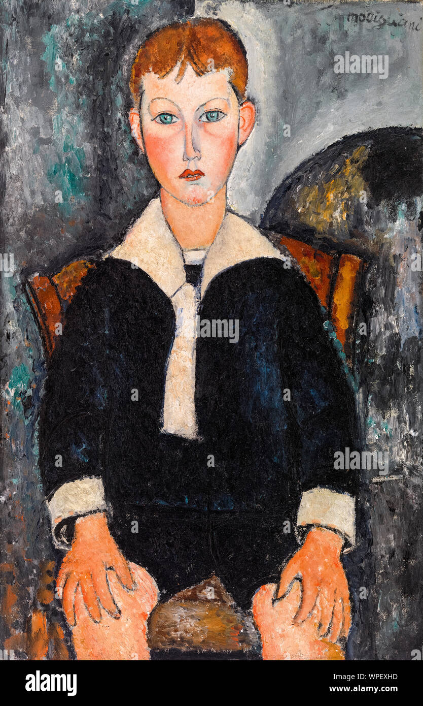 Amedeo Modigliani, portrait painting, Boy in a Sailor Suit, 1917 Stock ...
