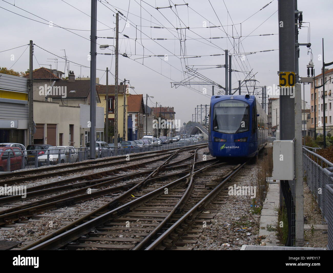 Paris, Tram Line T4 Bondy - Aulnay-sous-Bois Stock Photo - Alamy