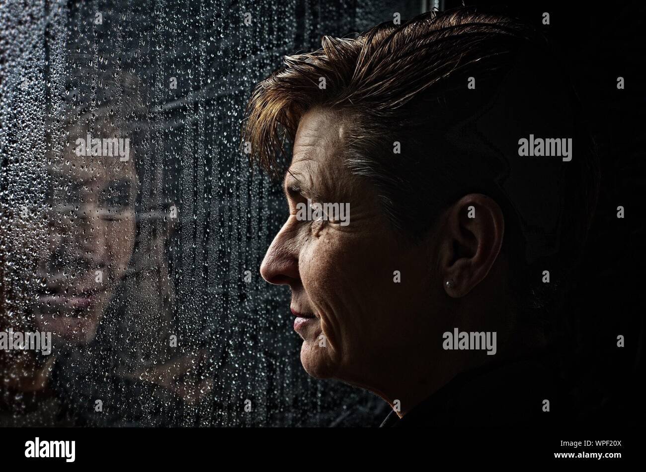 Rain Window Woman Face High Resolution Stock Photography and Images - Alamy