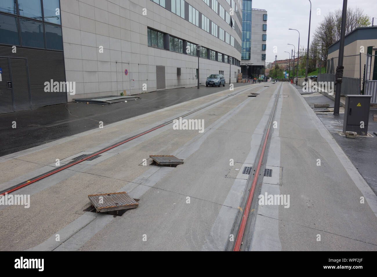 Paris, Spurbus System Translohr, T6 Stock Photo - Alamy