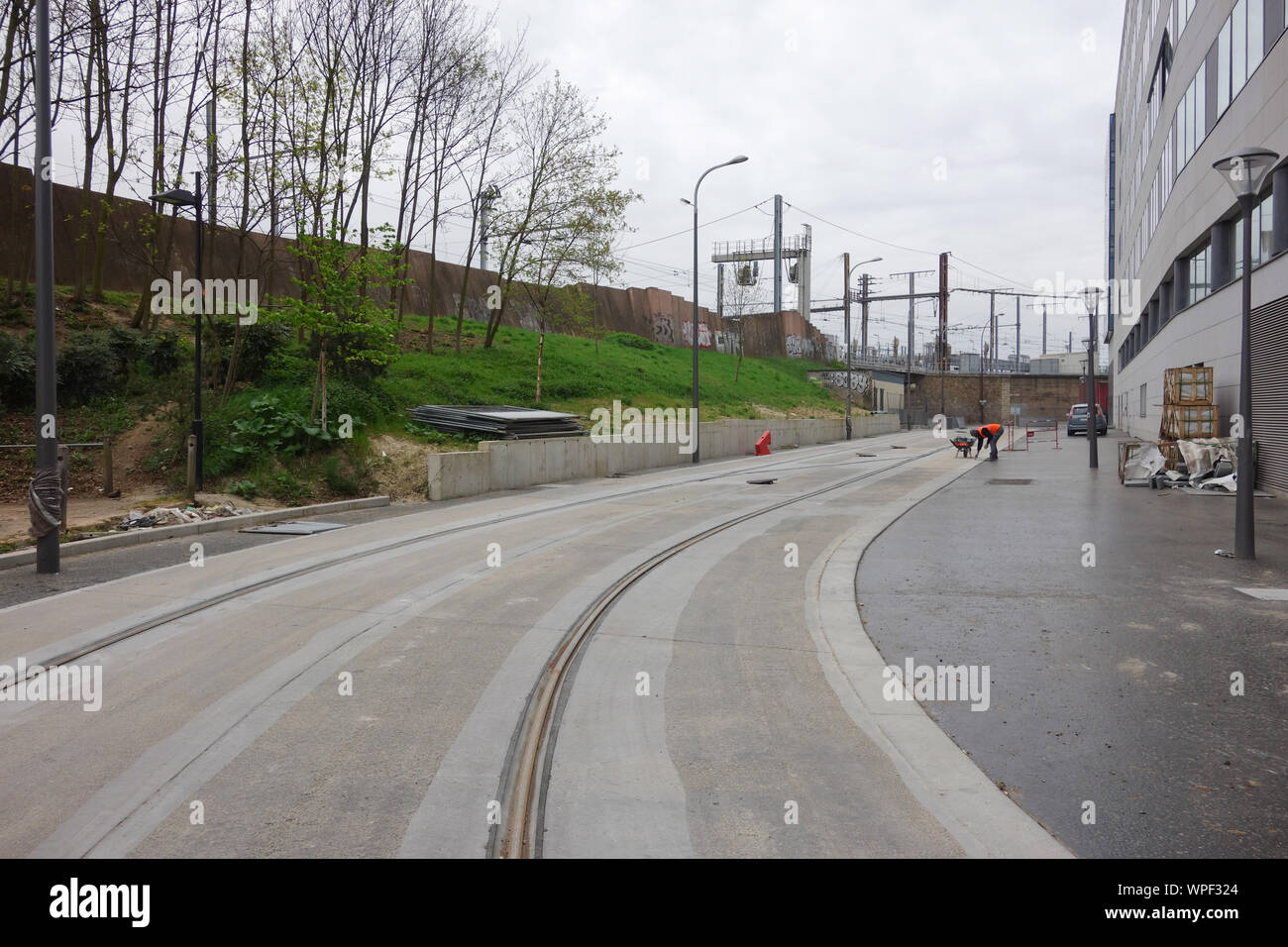 Paris, Spurbus System Translohr, T6 Stock Photo - Alamy