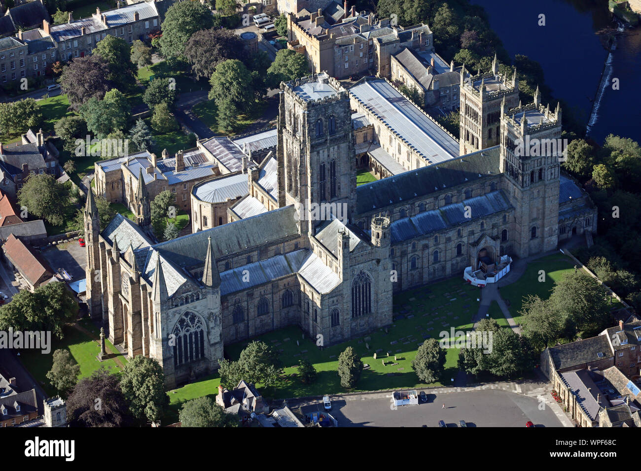 aerial view of Durham Cathedral, County Durham, UK Stock Photo - Alamy
