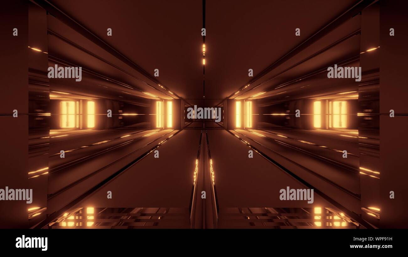 clean futuristic cool ci-fi tunnel 3d illustration background wallpaper ...