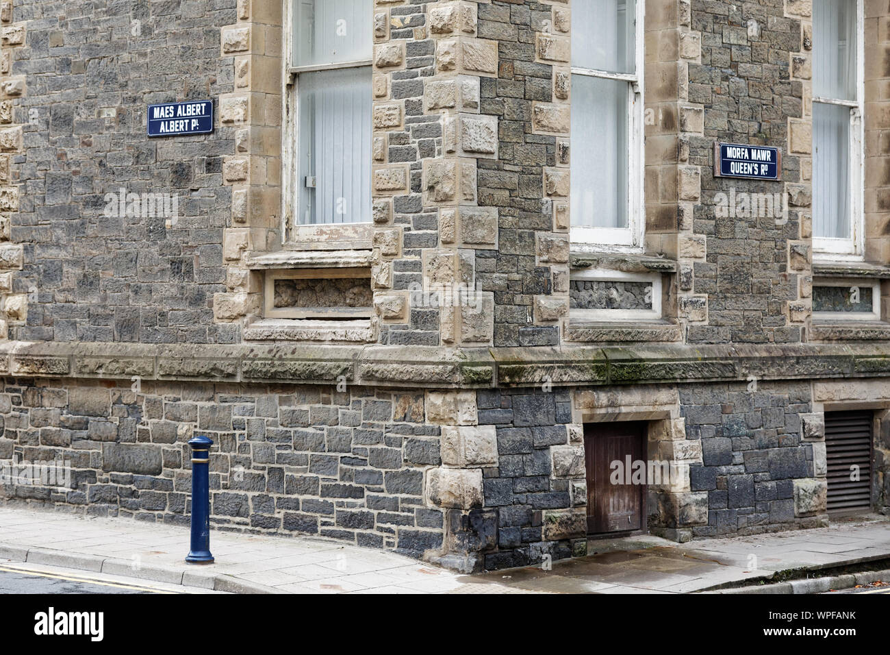 Pictured: Queen's Road (Morfa Mawr) and Albert Place (Maes ALbert) road ...