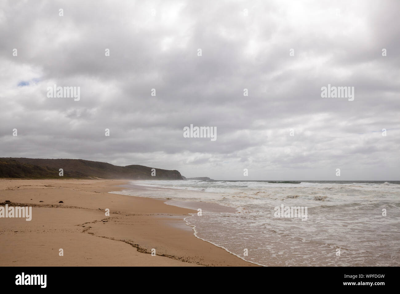 Dudley Beach on a cloudy day, near Newcastle, NSW, Australia Stock ...