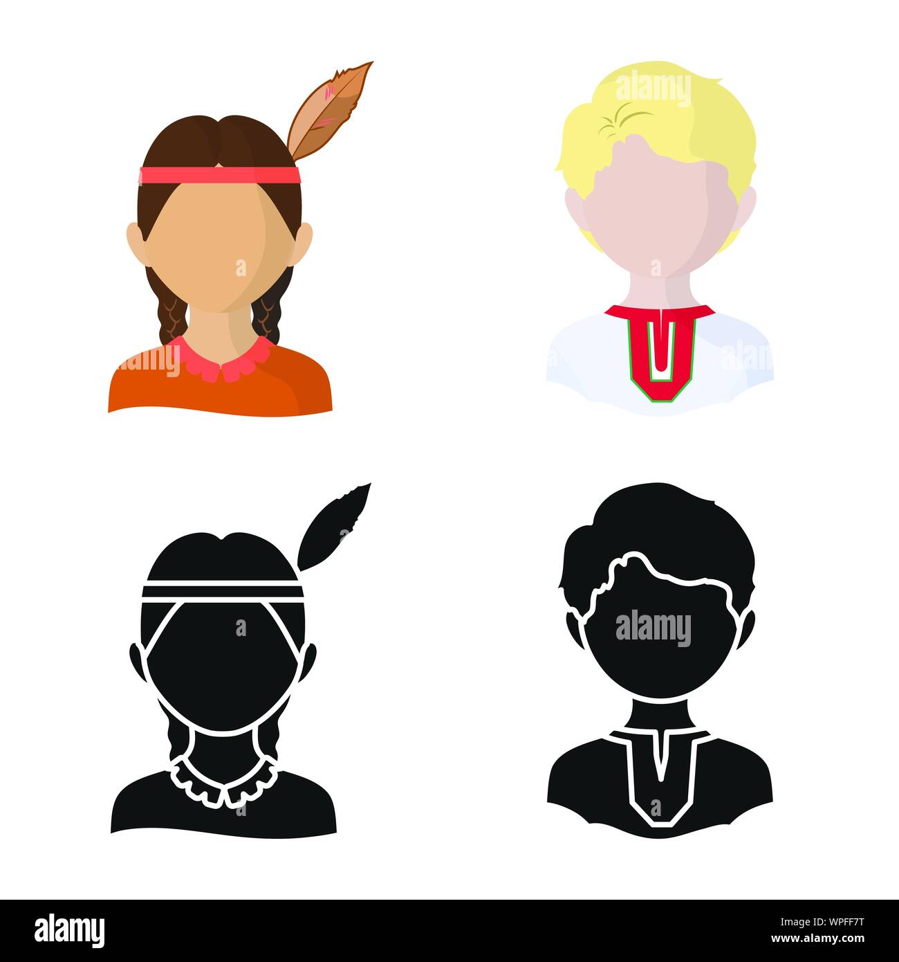 Vector illustration of imitator and resident sign. Set of imitator and ...