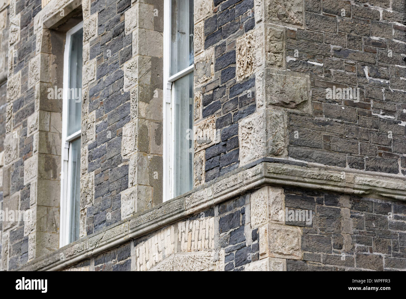 Pictured: Detial of the front of the old Police Station in Aberystwyth ...