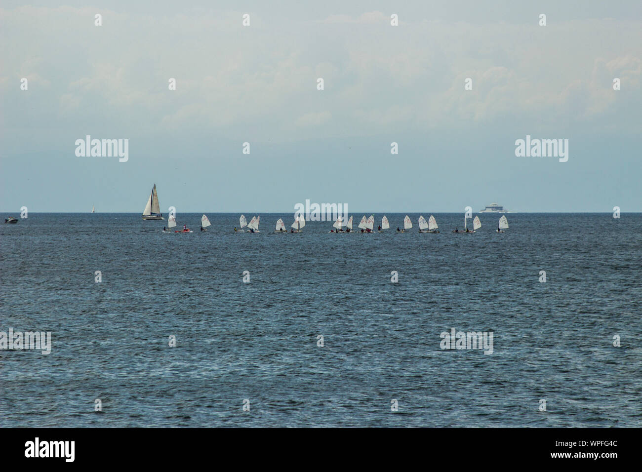 Sailboats on sea Stock Photo - Alamy