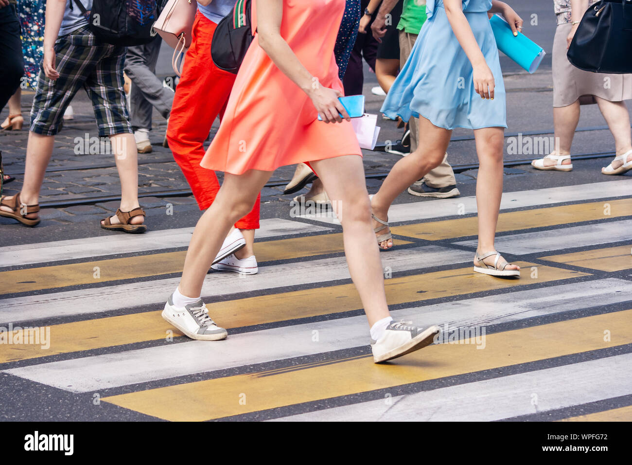 Female feet shoe cross hi-res stock photography and images - Alamy