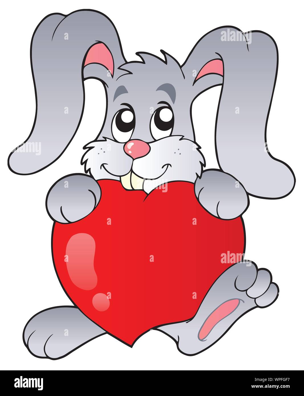 Cute bunny holding heart Stock Vector Image & Art - Alamy