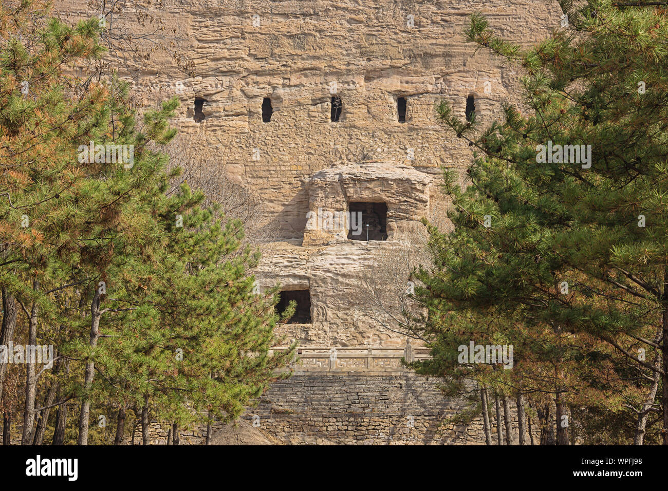 Approaching the Yungang Grottoes near Datong Stock Photo - Alamy