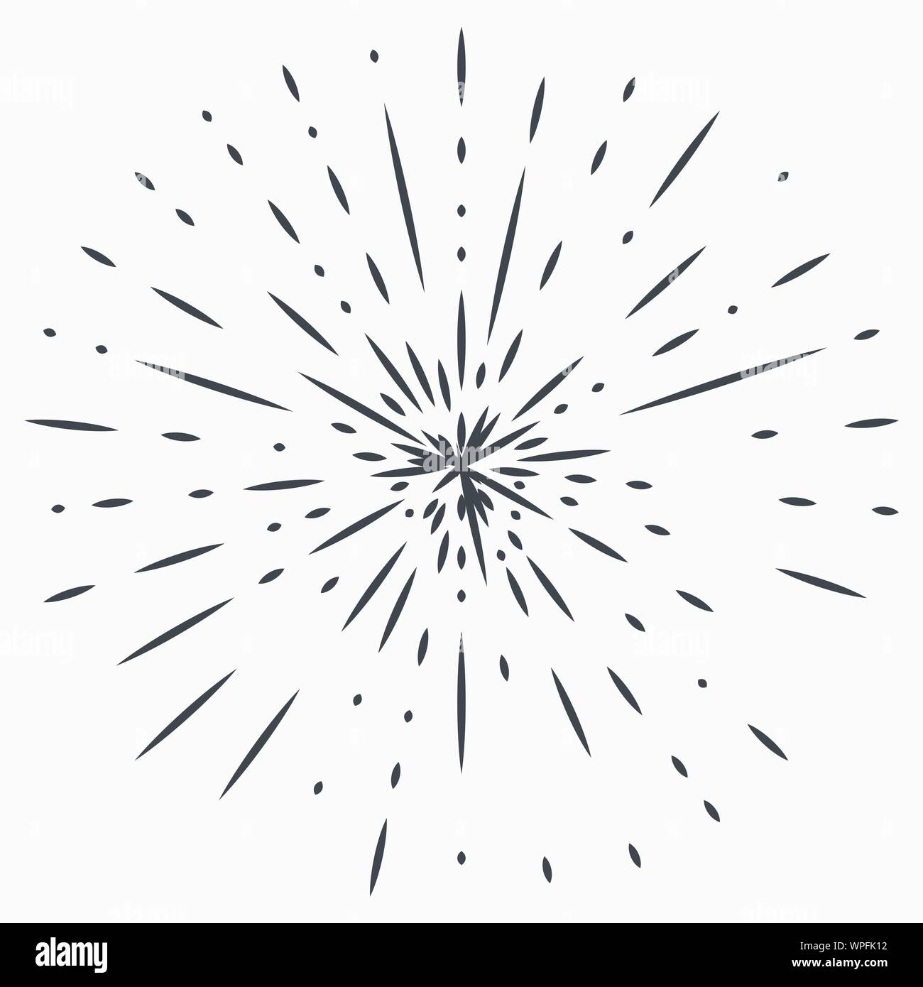 Sun burst, star burst sunshine. Radiating from the center of thin beams ...