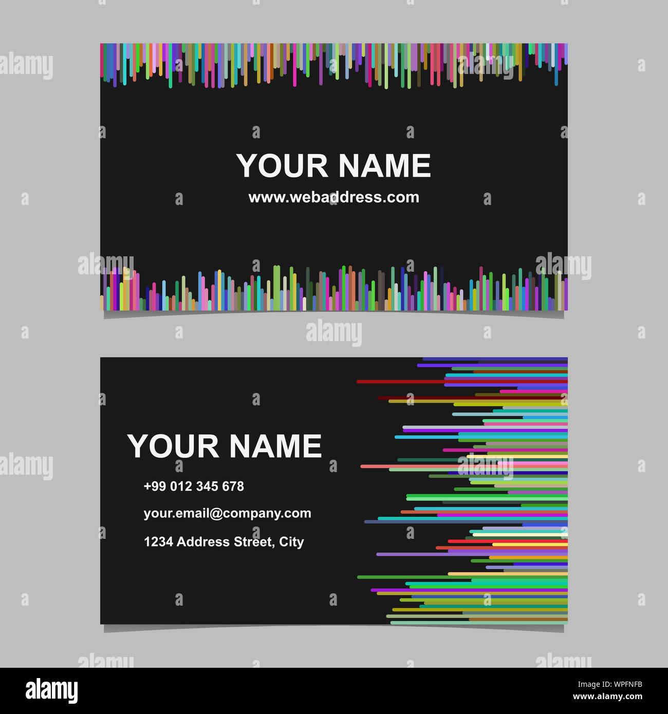 Color business card template design set - vector corporation graphic ...