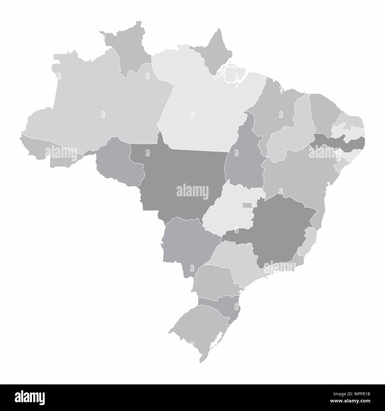 Brazil states map hi-res stock photography and images - Alamy