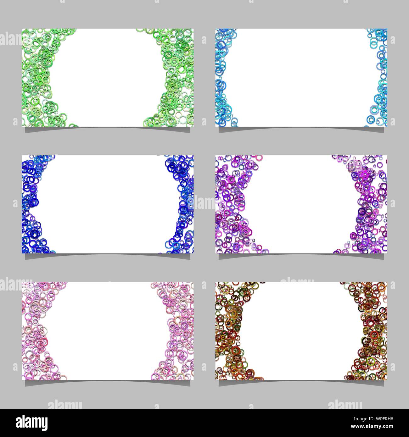 Abstract business card background template set with colroed circles ...