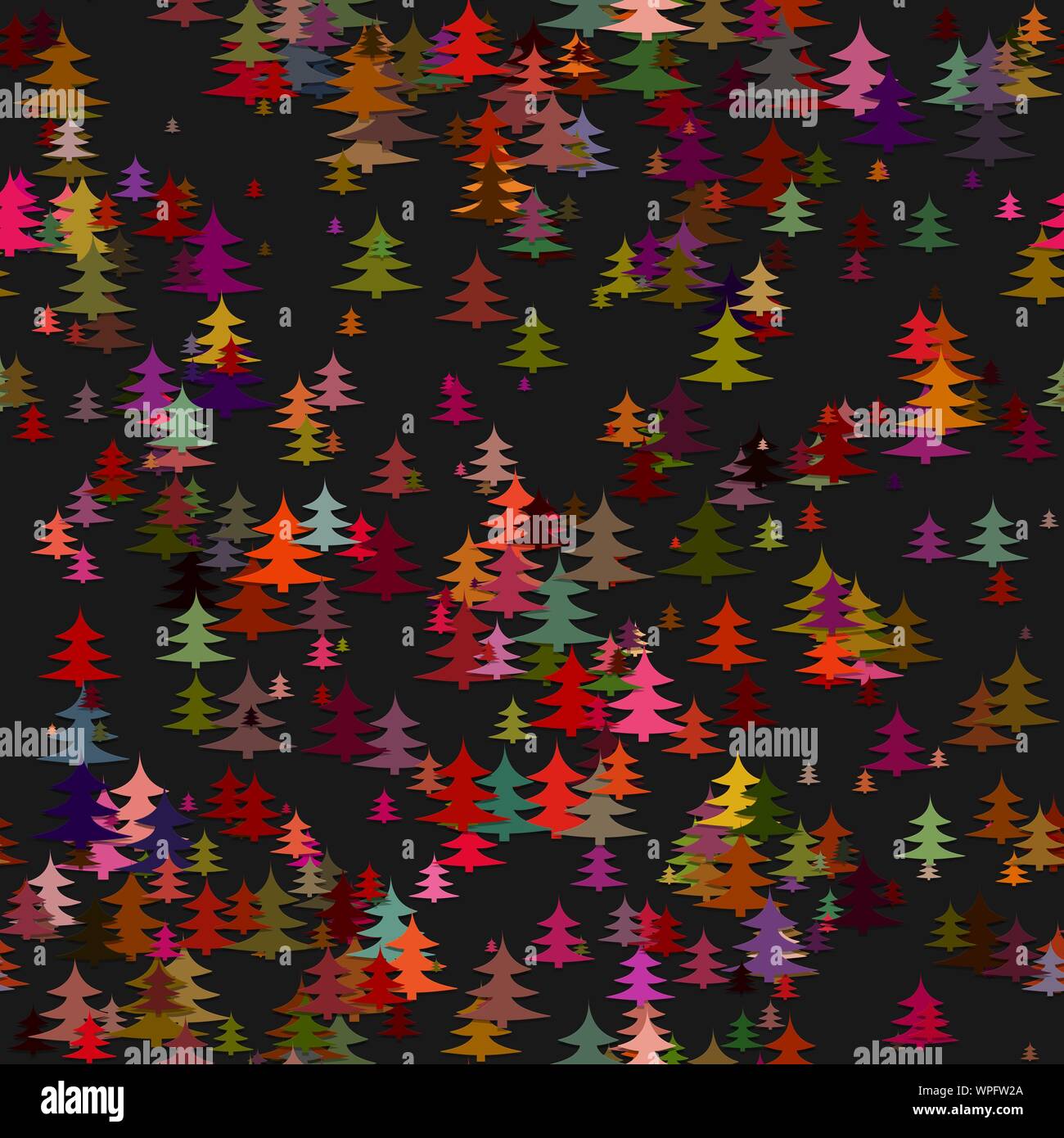 Colored random pine tree background - winter vector decoration design ...