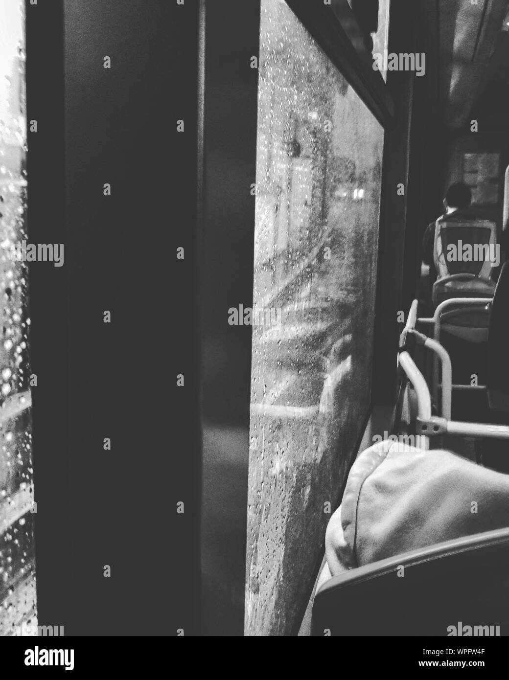 Bus interior Black and White Stock Photos & Images - Alamy