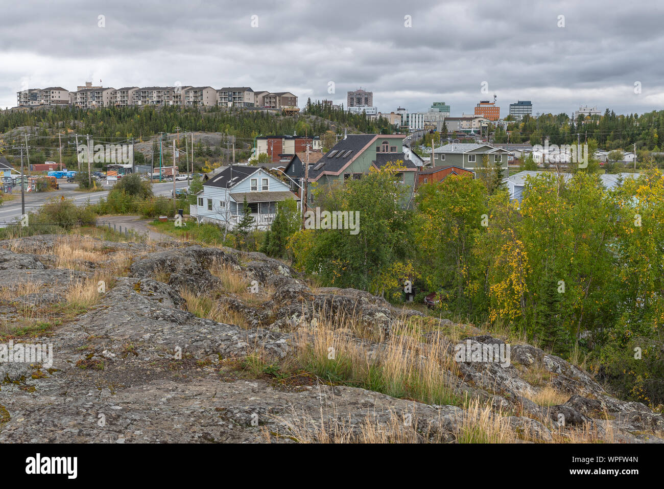Aerial view yellowknife northwest territories hi-res stock photography ...