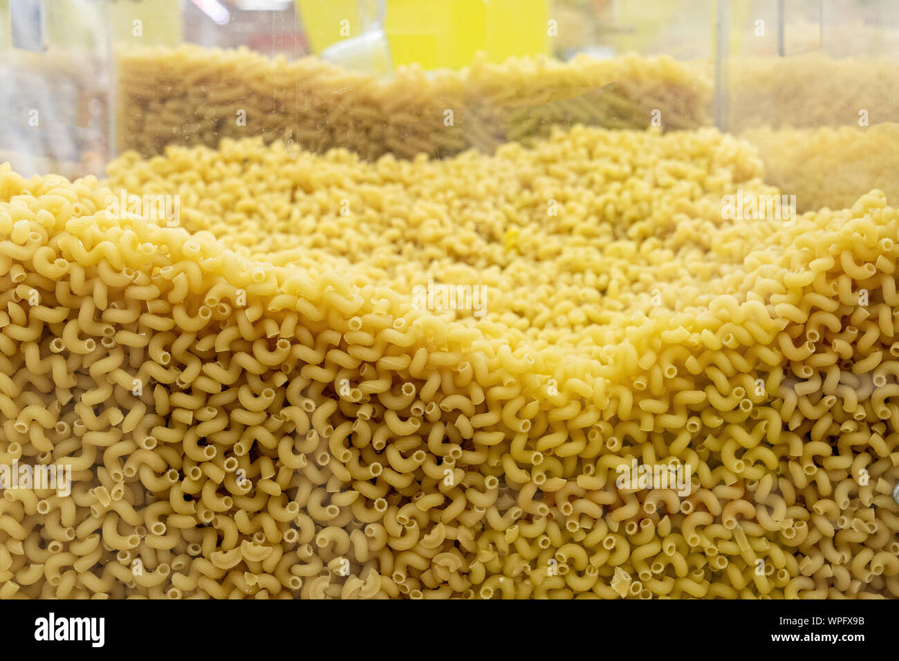 Pasta Vermicelli pasta texture background. filmed in store Stock Photo ...