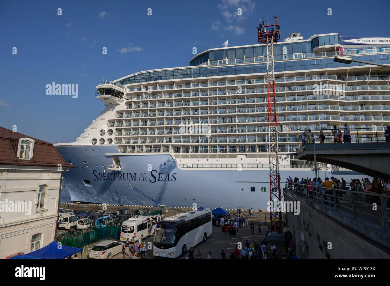 VLADIVOSTOK, RUSSIA - SEPTEMBER 9, 2019: The Quantum-class cruise ship ...
