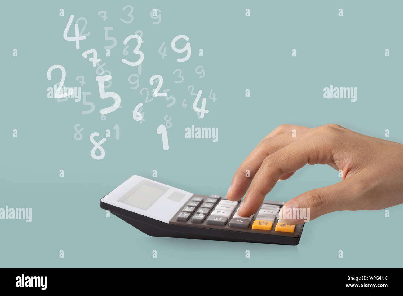 Businessman using calculator math hi-res stock photography and images ...