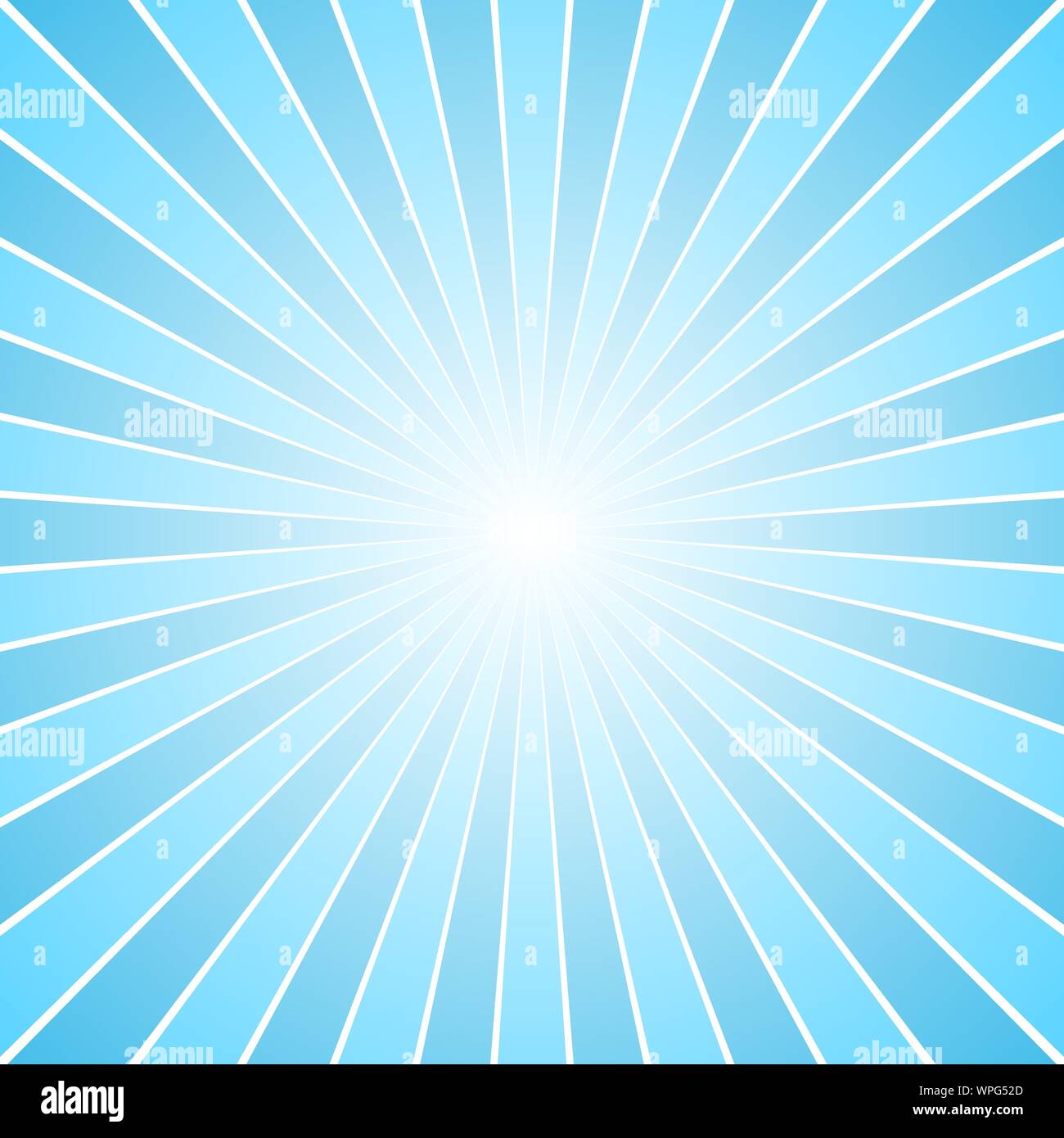 Blue Retro Ray Burst Background Gradient Vector Graphic Design With Radial Stripes Stock